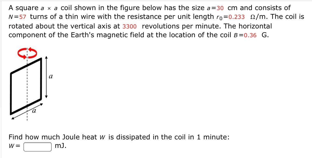 Solved A square a x a coil shown in the figure below has the | Chegg.com