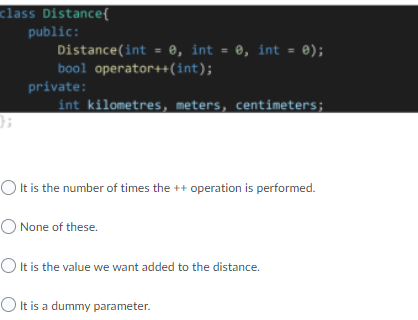 Solved Consider the following class prototype. What is the | Chegg.com