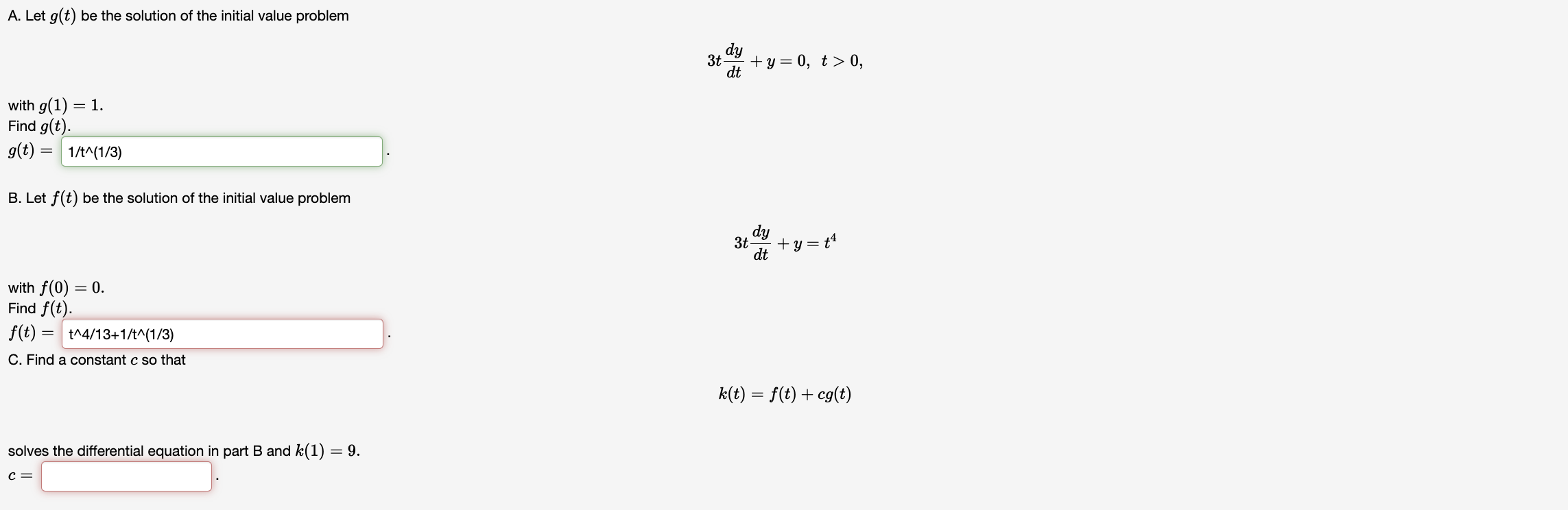 Solved A. Let g(t) be the solution of the initial value | Chegg.com