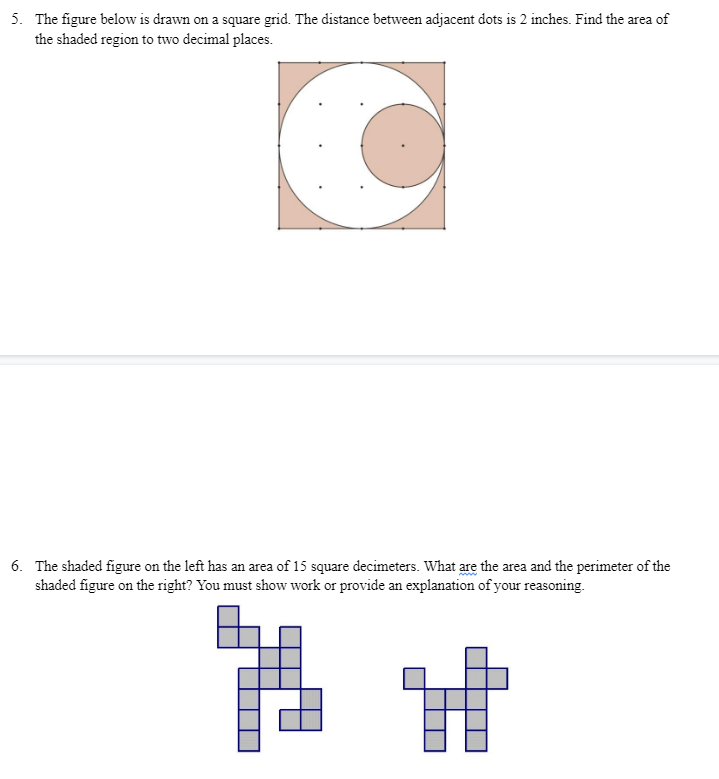 Solved 5. The figure below is drawn on a square grid. The | Chegg.com