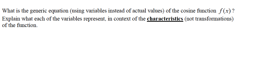 Solved What is the generic equation (using variables instead | Chegg.com