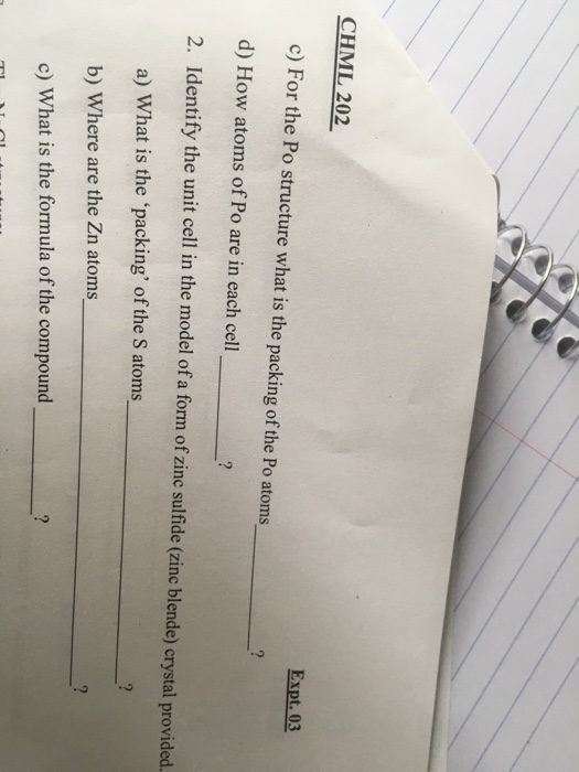 Solved B. Identification of Unit Cells 1. Examine the models | Chegg.com