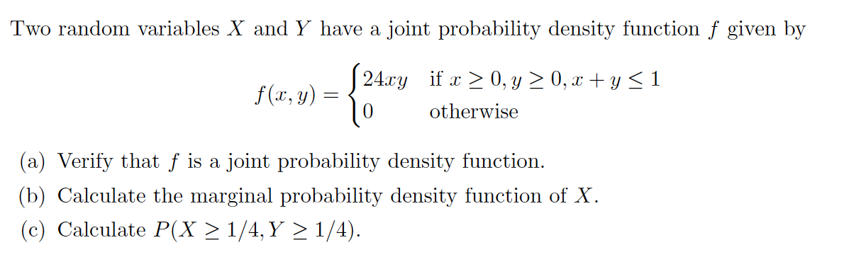 Solved Two random variables X and Y have a joint probability | Chegg.com