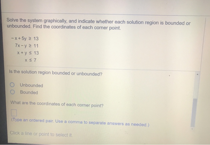 Solved Solve the system graphically, and indicate whether | Chegg.com