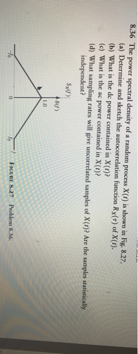 Solved 8.36 The power spectral density of a random process | Chegg.com