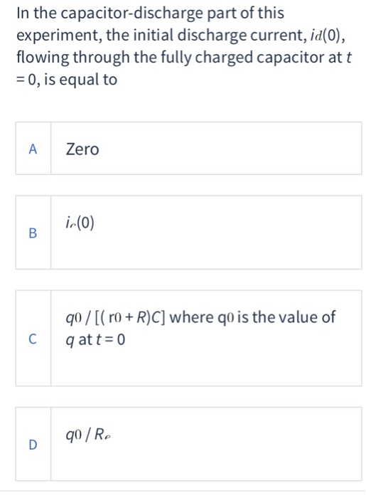 Solved In the capacitor-charging part of this experiment, | Chegg.com