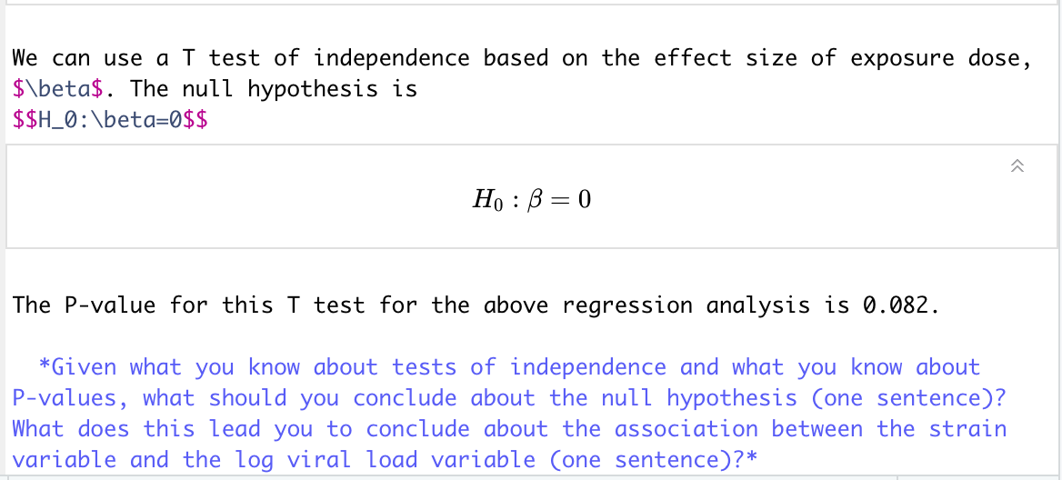 Solved The following chunk performs a simple regression | Chegg.com