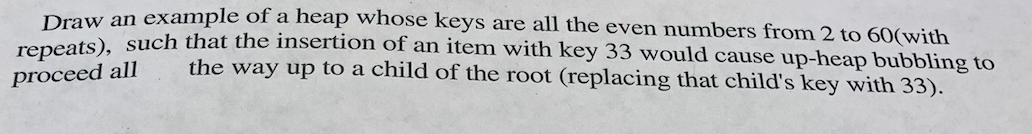 Solved Draw two heap trees a heap tree before insertion of | Chegg.com