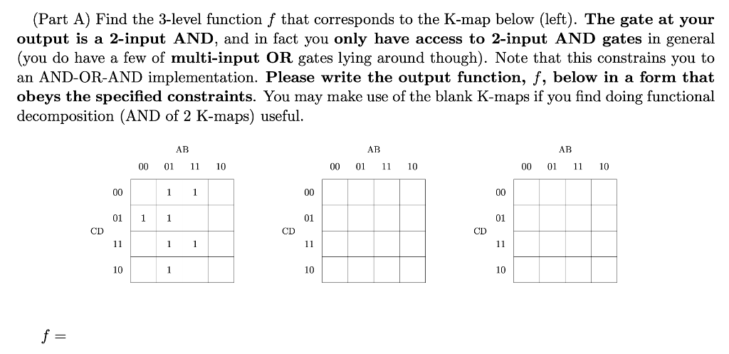 Solved (Part A) Find the 3-level function f that corresponds | Chegg.com