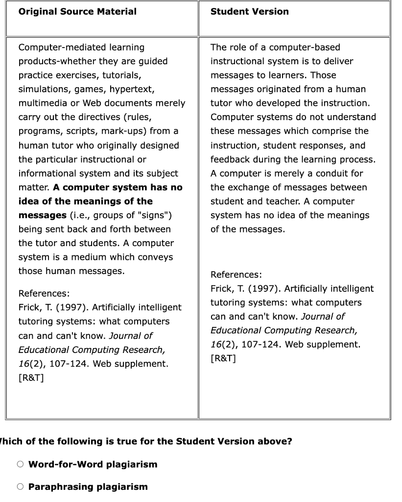 Solved Original Source Material Student Version There is a | Chegg.com