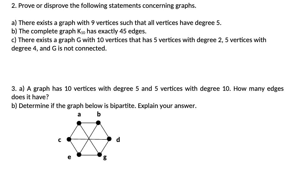 Solved 2. Prove or disprove the following statements | Chegg.com
