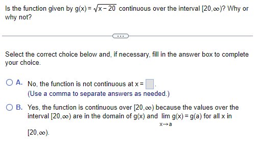 Solved Is the function given by g(x)=x-202 ﻿continuous over | Chegg.com