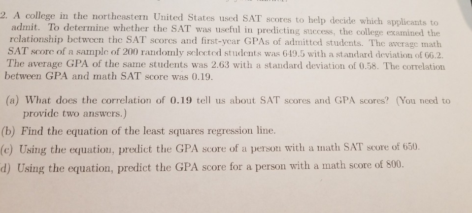 Solved 2. A college in the northeastern United States used | Chegg.com