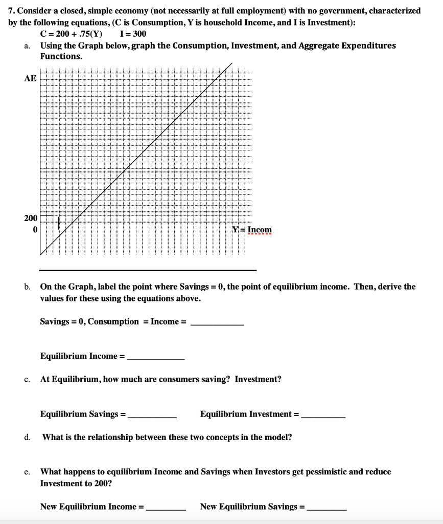 Solved 7. Consider a closed, simple economy (not necessarily | Chegg.com