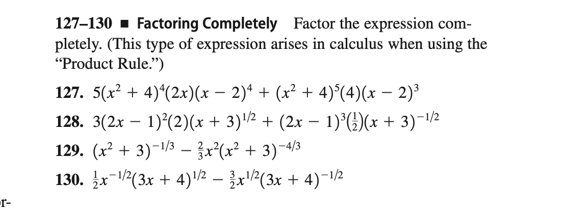 Solved 127-130 Factoring Completely Factor the expression | Chegg.com