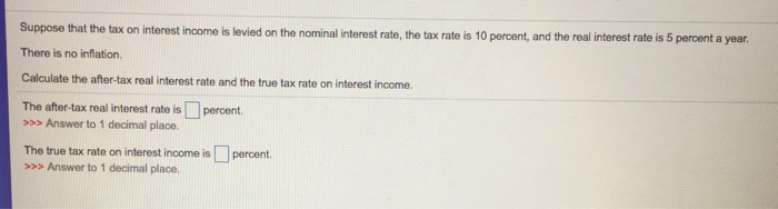 Solved Suppose that the tax on interest income is levied on | Chegg.com