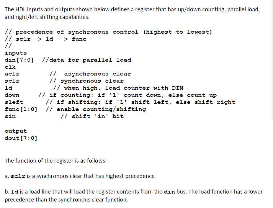 Using verilog to build a sequential system that has | Chegg.com