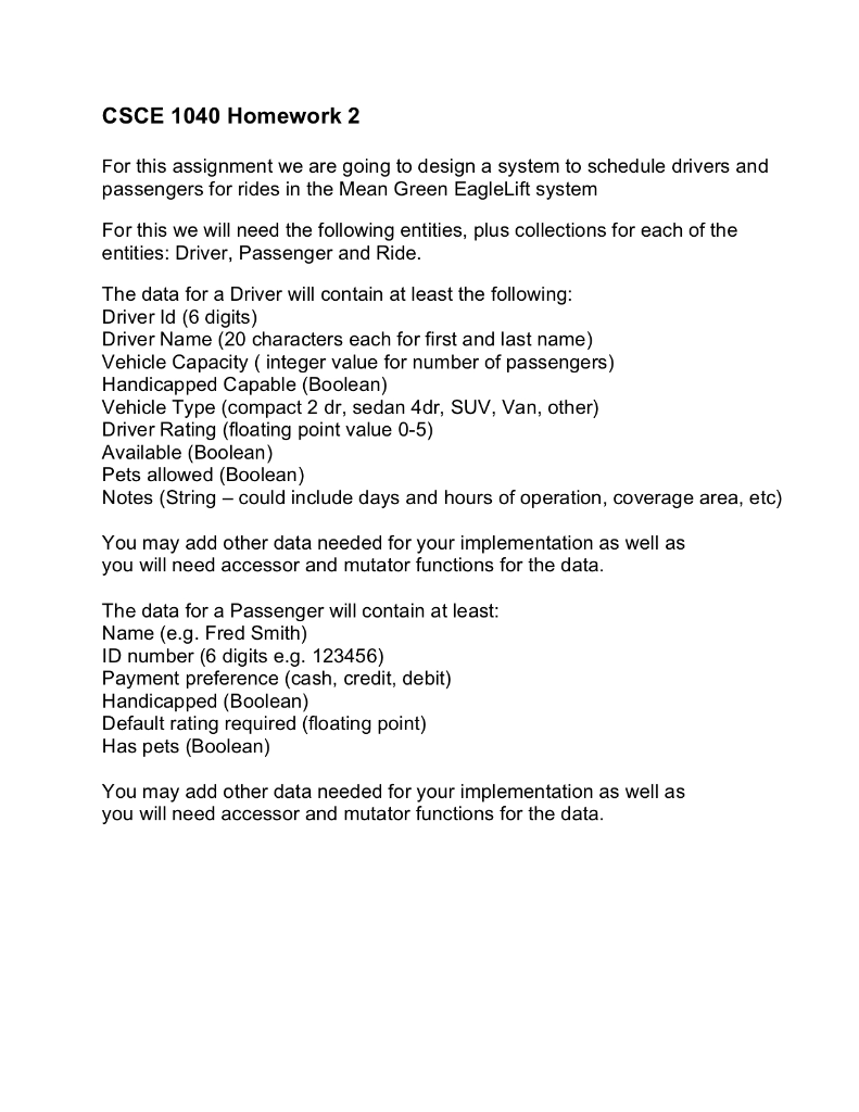 CSCE 1040 Homework 3 For this assignment we are going | Chegg.com