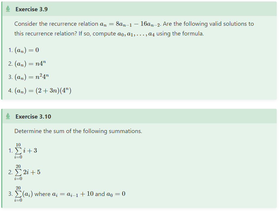 Solved Consider the recurrence relation an=8an−1−16an−2. Are | Chegg.com