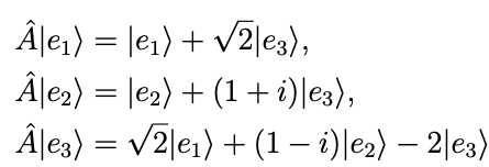 Solved Let the vectors |e1), lez) and leg) constitute an | Chegg.com