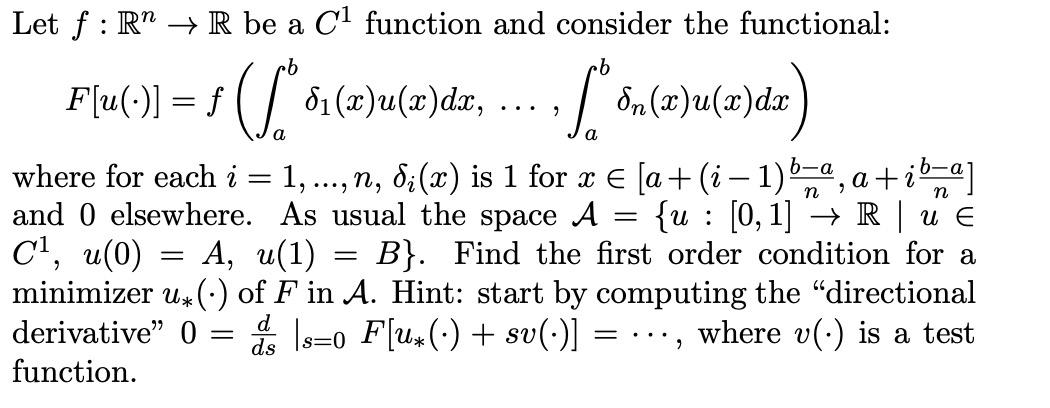 Let f:R" + R be a Cl function and consider the | Chegg.com