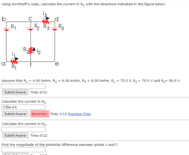 Solved Using Kirchhoff's rules, calculate the current in R1 | Chegg.com