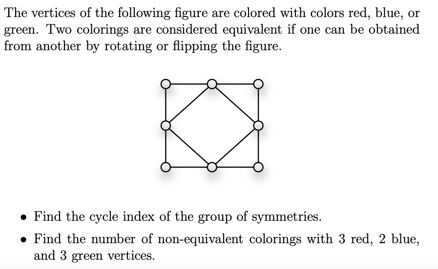 Solved The vertices of the following figure are colored with | Chegg.com