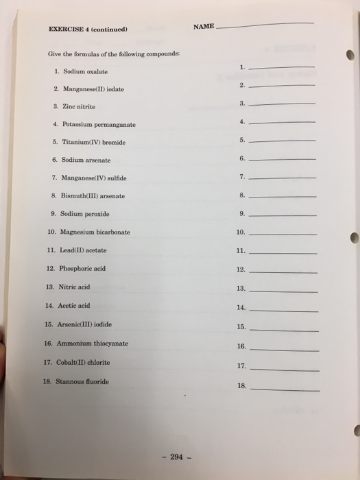 Solved NAME SECTION INSTRUCTOR DATE EXERCISE 4 Names and | Chegg.com