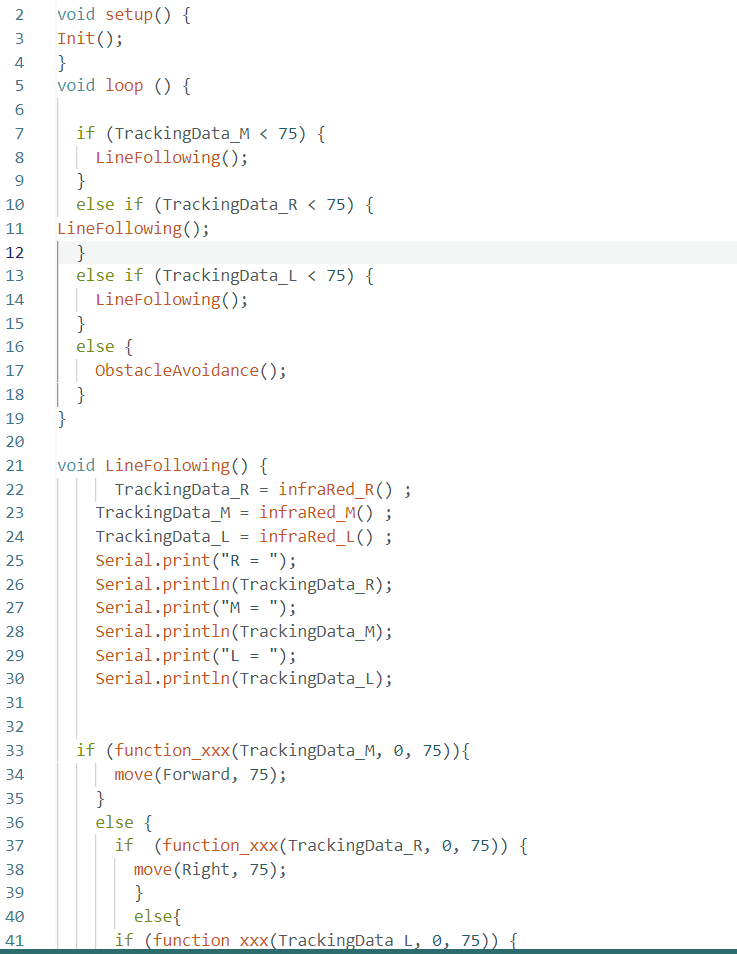 Solved I have written code for a line follower and obstacle | Chegg.com