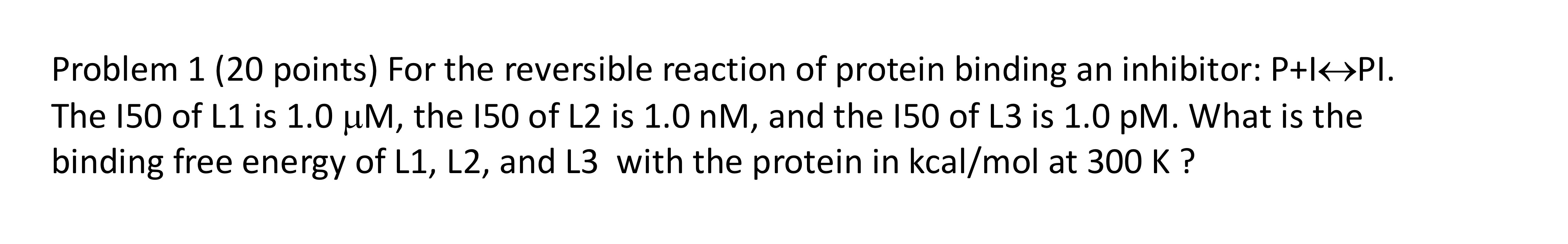Solved Problem 1 (20 points) For the reversible reaction of | Chegg.com