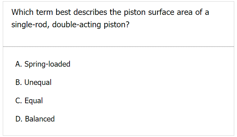 Solved Which term best describes the piston surface area of | Chegg.com