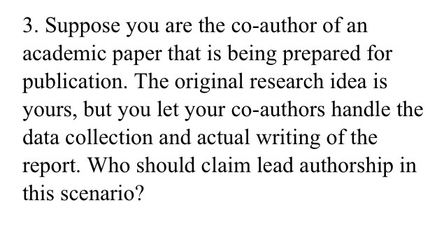 Solved Suppose you are the co-author of an academic paper | Chegg.com