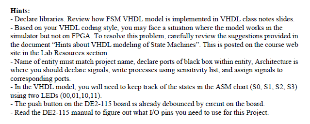 Using VHDL language, ALTERA Quartus II software and | Chegg.com