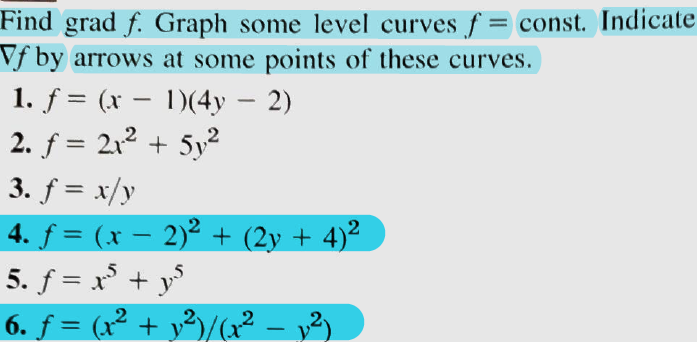 Solved = - Find grad f. Graph some level curves f = const. | Chegg.com