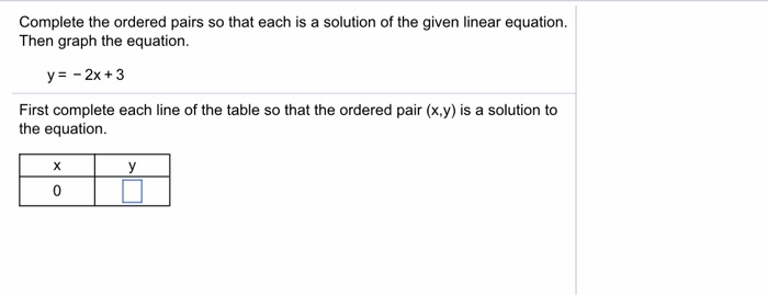 Solved Complete the ordered pairs so that each is a solution | Chegg.com