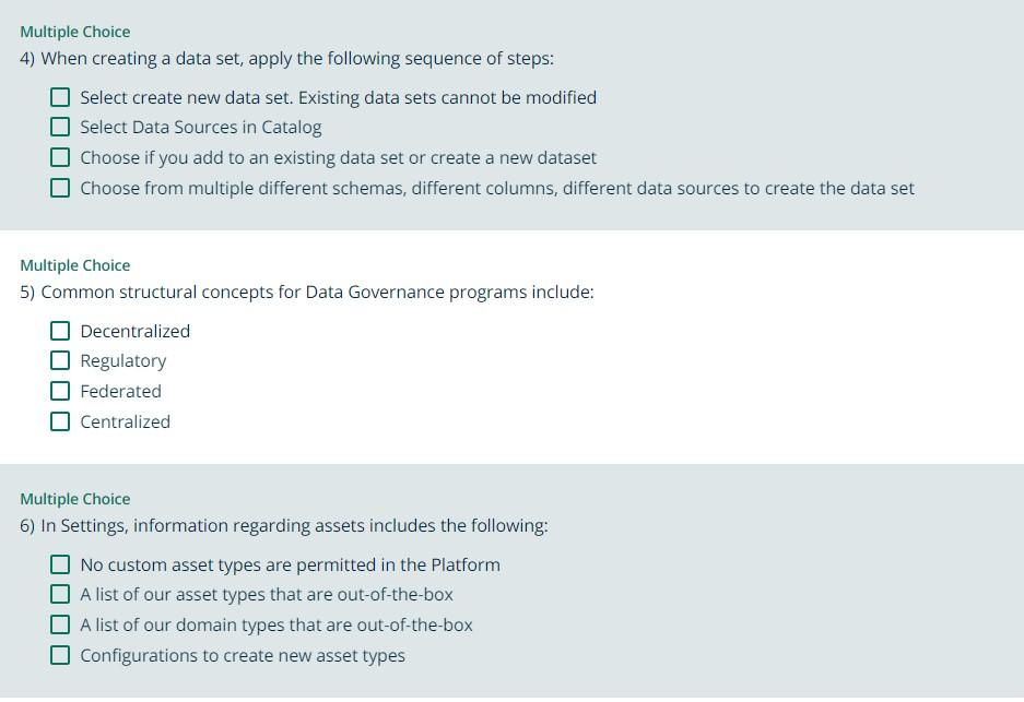 Solved Multiple Choice 4) When creating a data set, apply | Chegg.com