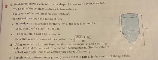 Solved 12 The diagram shows a container in the shape of a | Chegg.com
