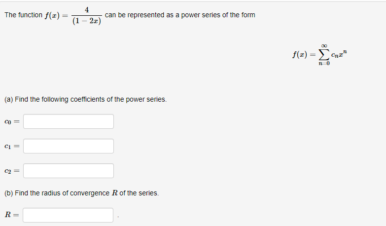 Solved The function f(x)=(1−2x)4 can be represented as a | Chegg.com