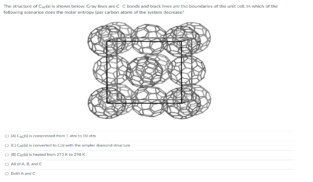 Solved The structure of C60( s) is shown below. Gray lines | Chegg.com