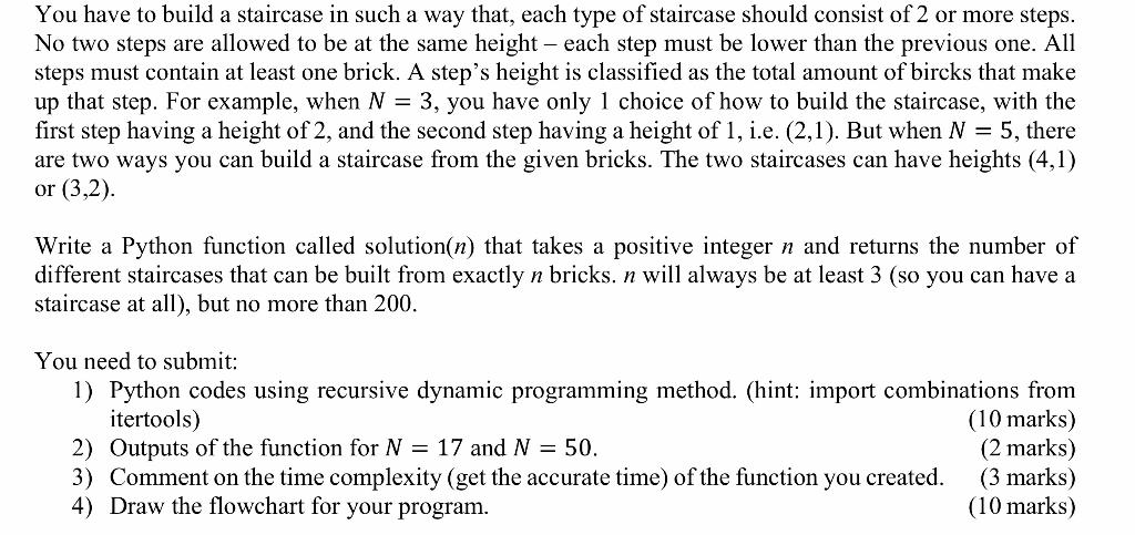 Solved You have to build a staircase in such a way that, | Chegg.com