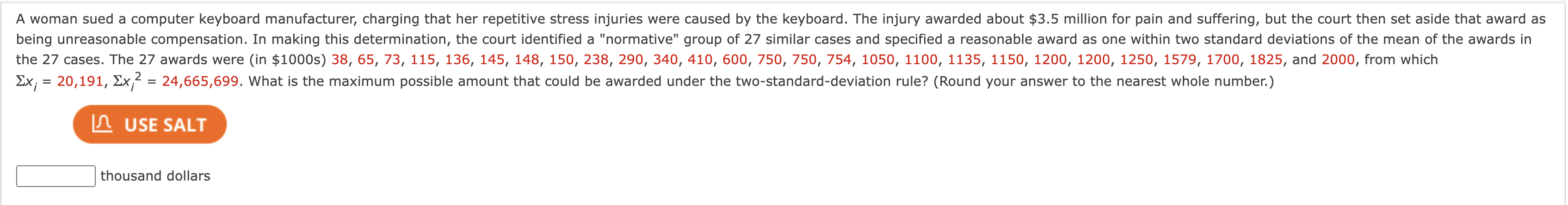 Solved thousand dollars | Chegg.com