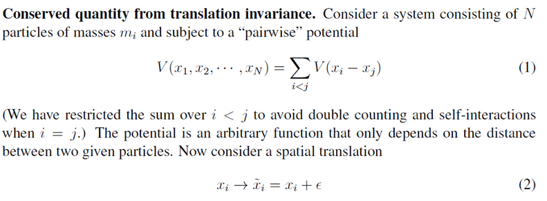 Solved Conserved quantity from translation invariance. | Chegg.com