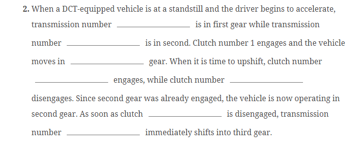 Solved 2. When a DCT-equipped vehicle is at a standstill and | Chegg.com