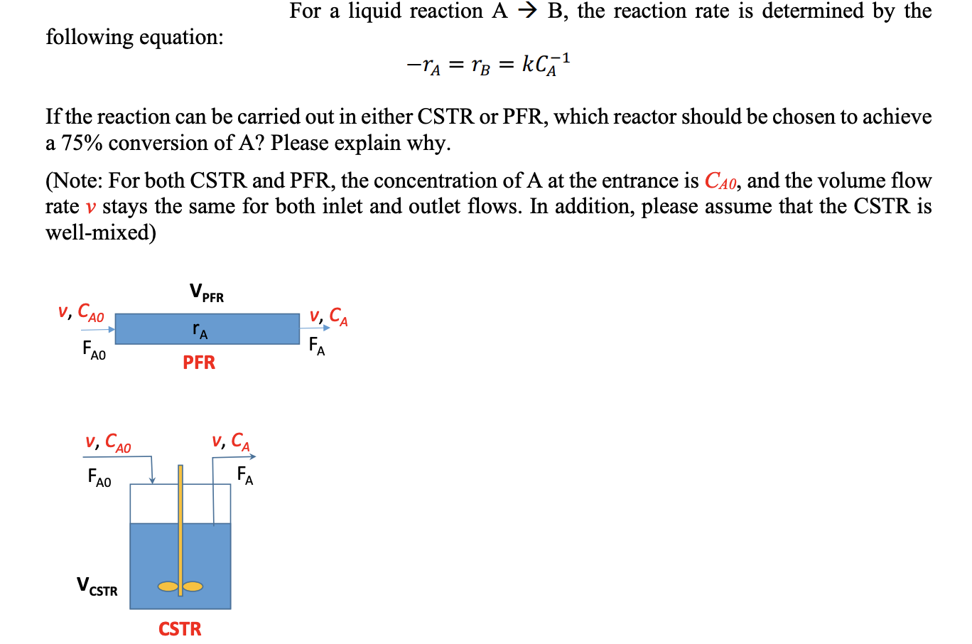 Solved For a liquid reaction A → B, the reaction rate is | Chegg.com