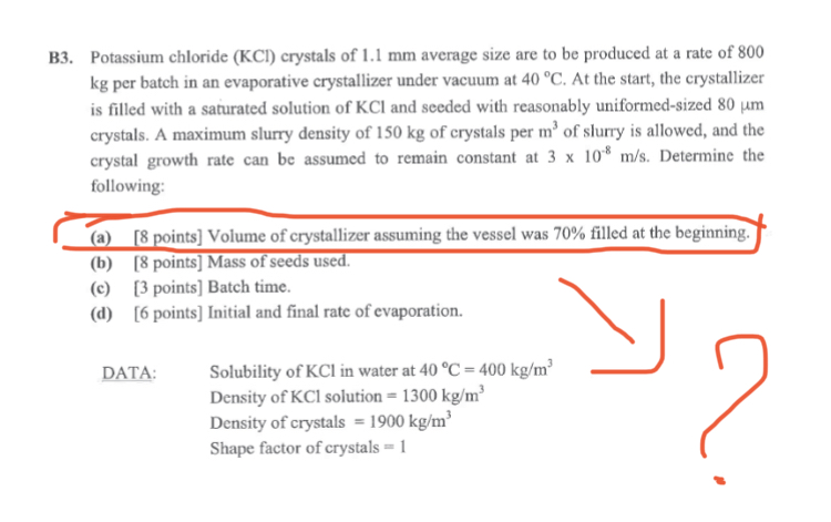Solved 3. Potassium chloride (KCl) crystals of 1.1 mm | Chegg.com