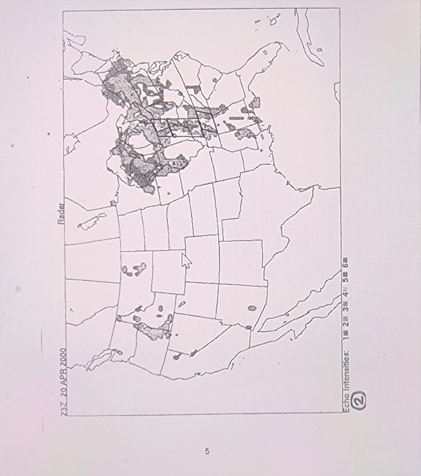 Solved Echo Intensities: 152 2 3=485 5 6 (3)9] On the map, | Chegg.com