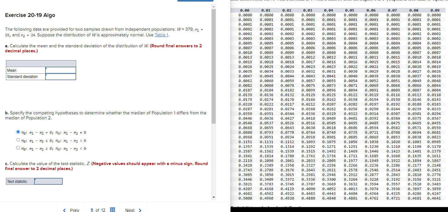 Solved Exercise 20-19 ﻿AlgoThe following data are provided | Chegg.com
