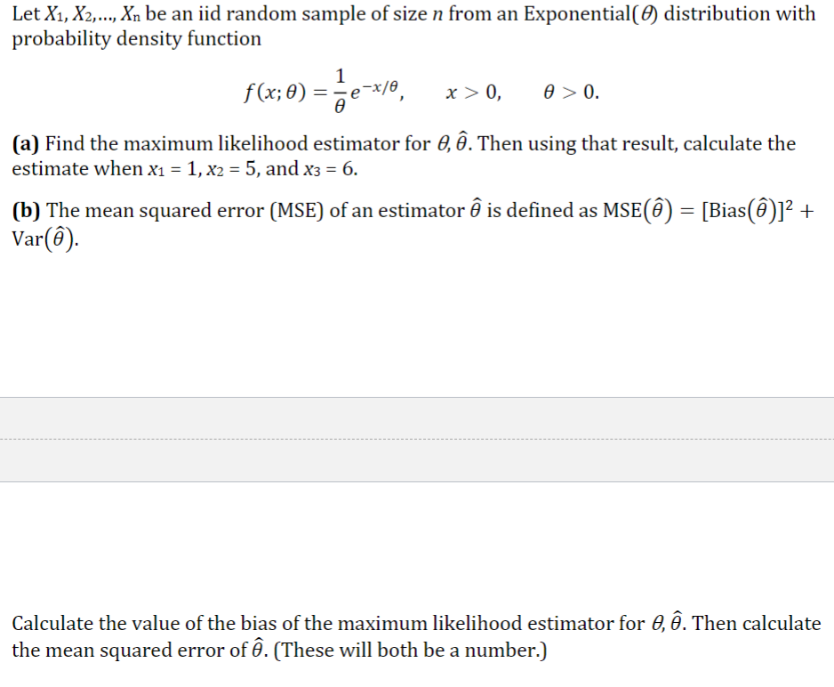 Solved Let X1, X2,..., Xn be an iid random sample of size n | Chegg.com