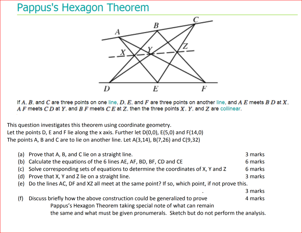 Solved Pappus's Hexagon Theorem If A, B, and C are three | Chegg.com