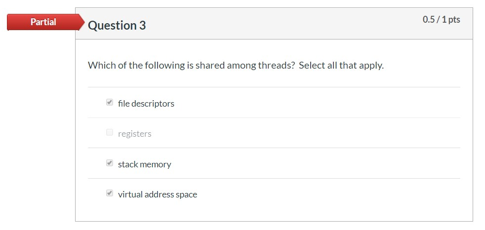 Solved Partial Question 3 0.5/1 pts Which of the following | Chegg.com